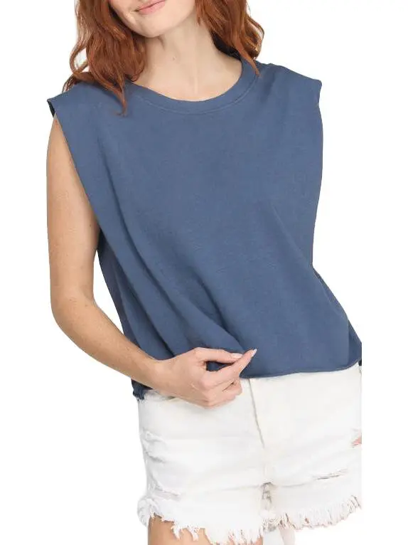 PROJECT SOCIAL T Padded Shoulder Muscle Tank - Deep Indigo