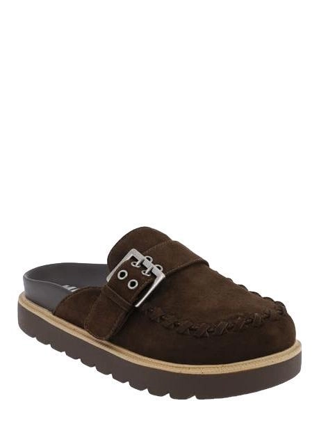 Mia Zaina Buckled Mule With Lug Sole - Chocolate