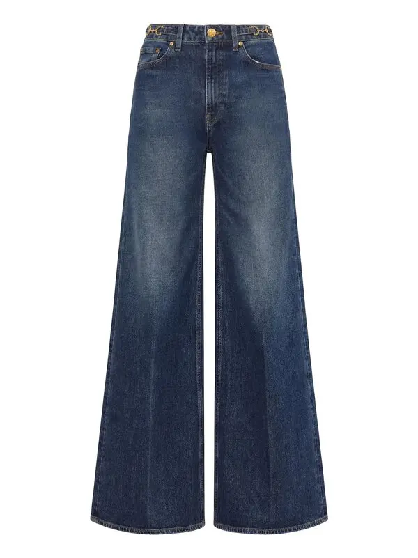 Ulla Johnson Stretch Valory Flare Jeans With Horse-bit Hardware - Nile