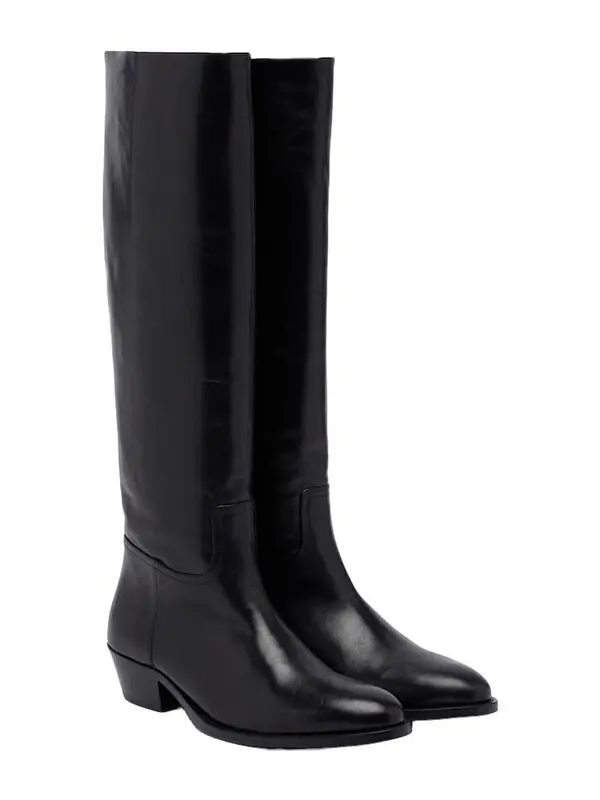 JUDE Leather Knee-high Boots - Black