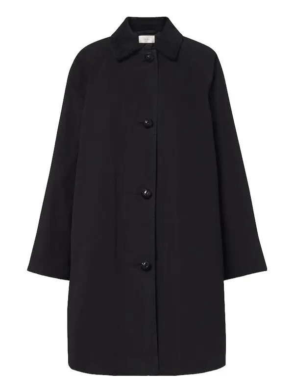 THE ROW Ina Cotton Gabardine Coat - Black