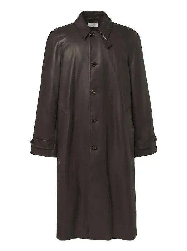 THE ROW Sitali Leather Car Coat - Brown