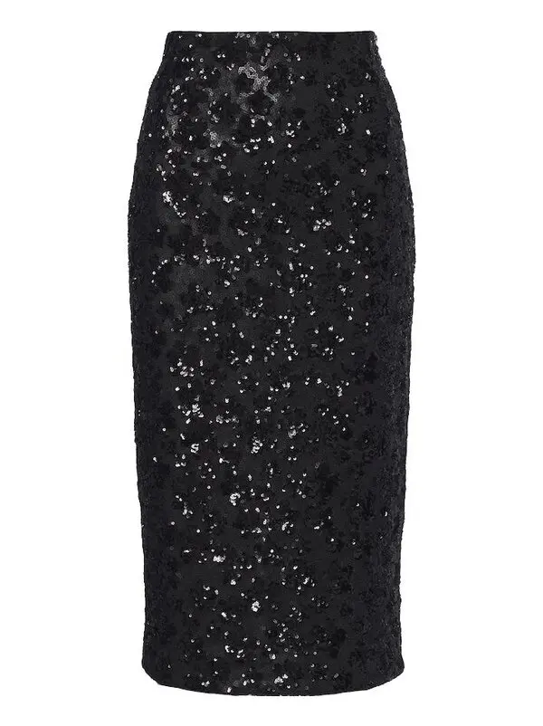 Max Mara Sequined Pencil Skirt - Black