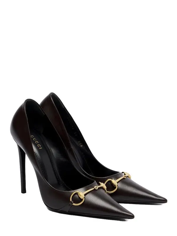 Gucci Donna Horsebit Leather Pumps - Brown