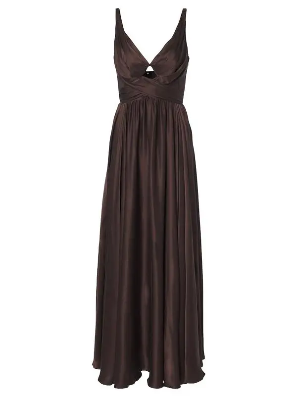 Zimmermann Draped Silk Maxi Dress - Brown