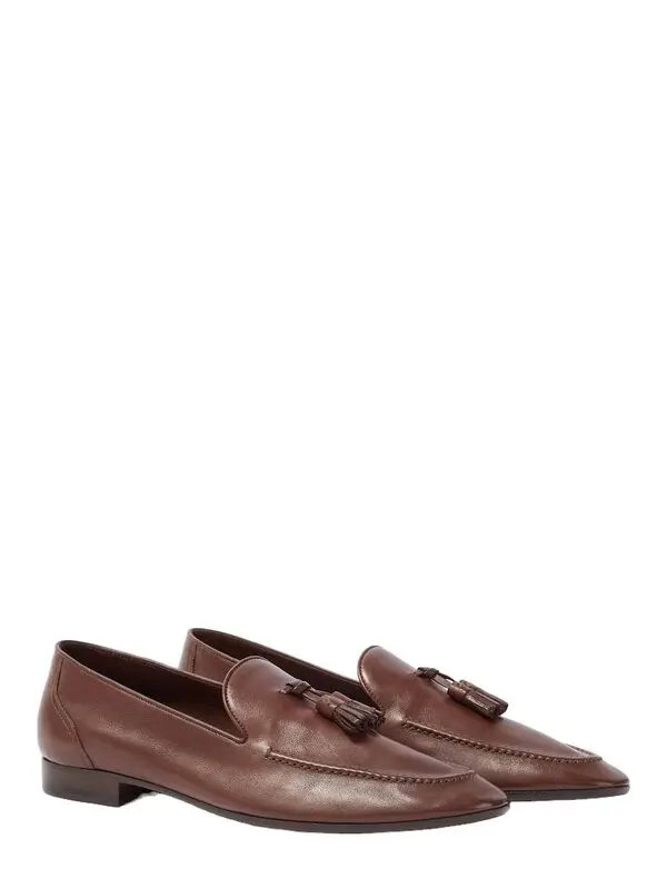 THE ROW Caden Leather Loafers - Brown