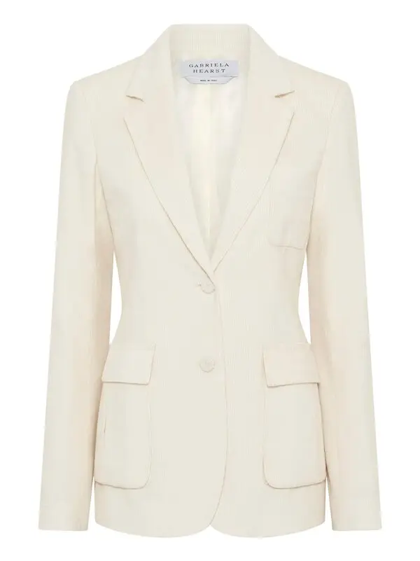 Gabriela Hearst Louisa Blazer In Sea Island Cotton Corduroy - Ivory
