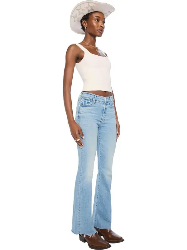 MOTHER The Weekender Fray Jeans In Wish Upon A Star - Light Blue