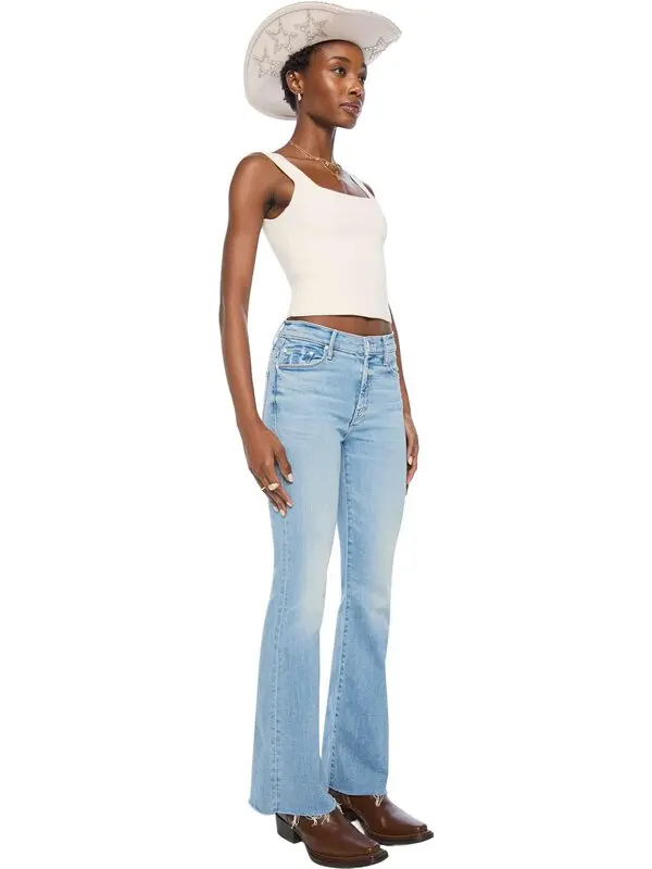 MOTHER The Weekender Fray Jeans In Wish Upon A Star - Light Blue