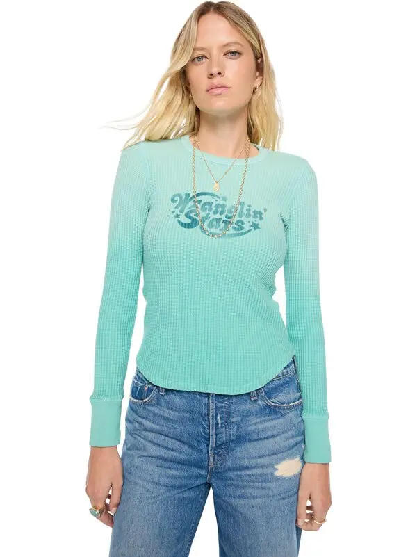 MOTHER The Itty Bitty Goodie Thermal Wranglin' Stars T-shirt - Turquoise