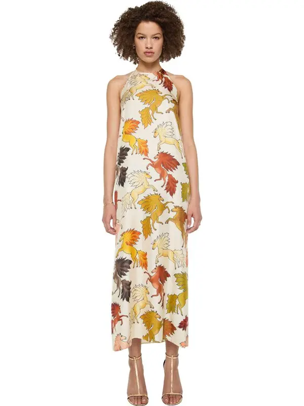 La Prestic Ouiston Marbella Dress Chevaux De Feu Ecru - White