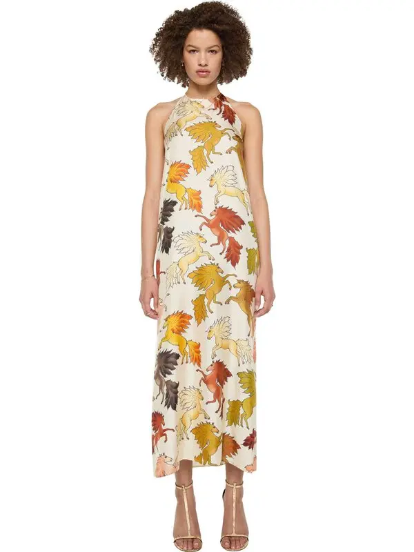 La Prestic Ouiston Marbella Dress Chevaux De Feu Ecru - White