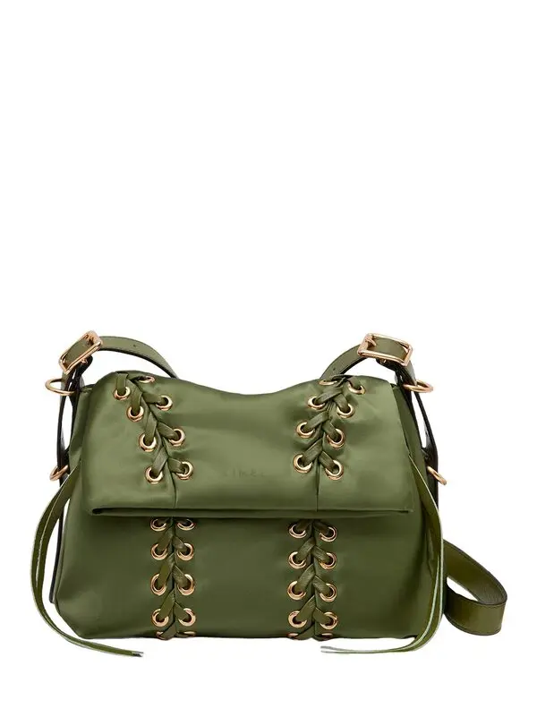 AIMEE Lace Up Double Entry Crossbody - Olive