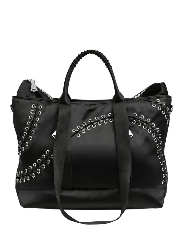 AIMEE Lace Up Convertible Tote - Black