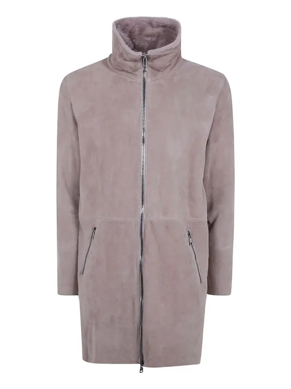 GIORGIO BRATO Long Shearling Coat - Brown