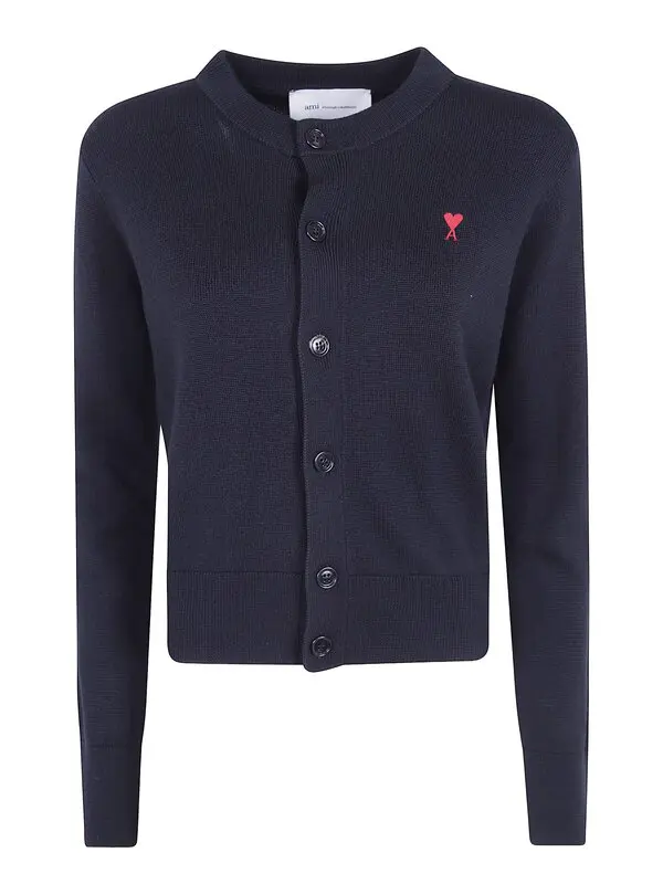 AMI Paris De Coeur" Cardigan - Black