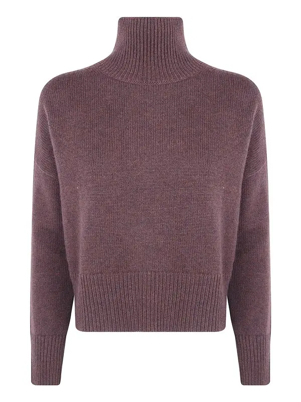 KUJTEN Ulla Cropped Turtleneck Sweater - Brown