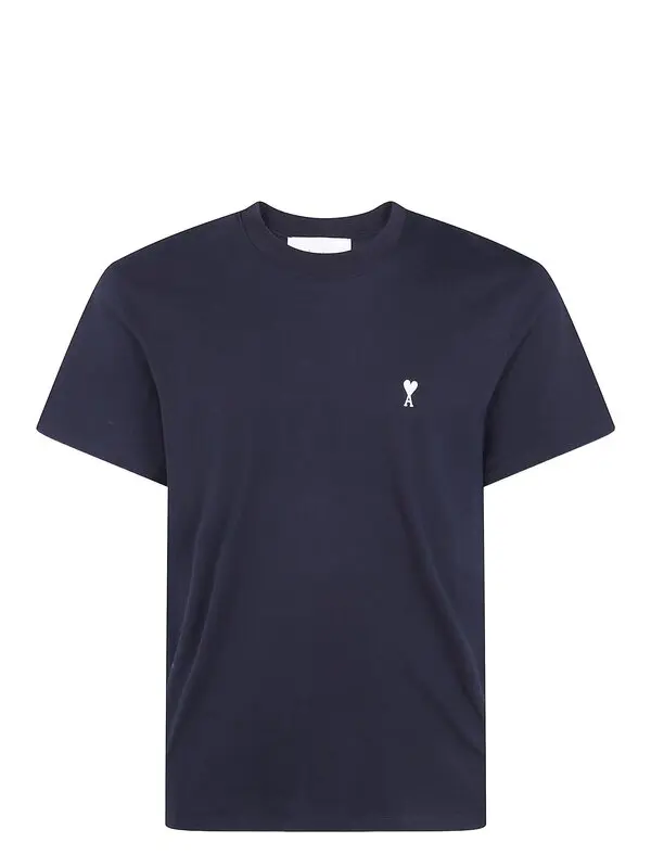 AMI Paris T-shirt Contrast "quota De Coeur - Black