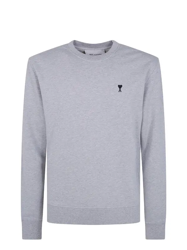 AMI Paris Sweatshirt With Contrast "quota De Coeur - Gray