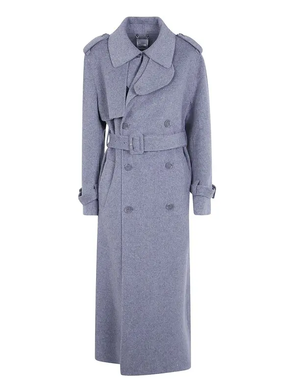 Simkhai Long Belted Coat - Gray