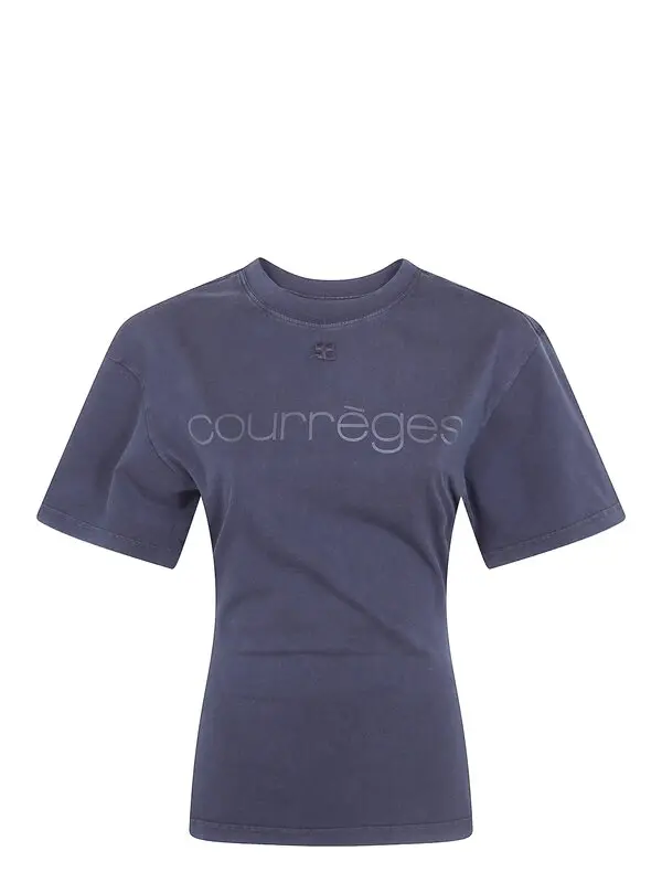 COURREGES Courrèges Logo Print T-shirt - Black