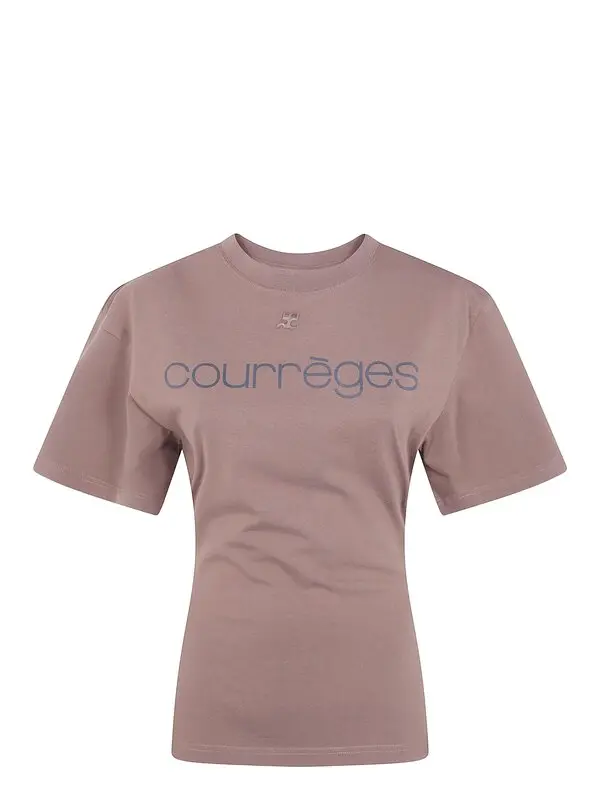 COURREGES Logo Print T-shirt - Brown