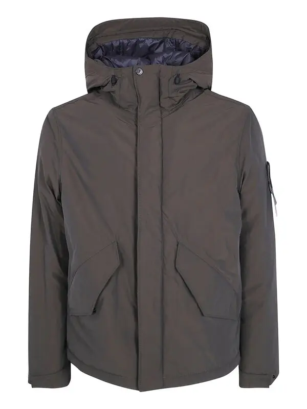 Stone Island Short Parka Jacket - Gray