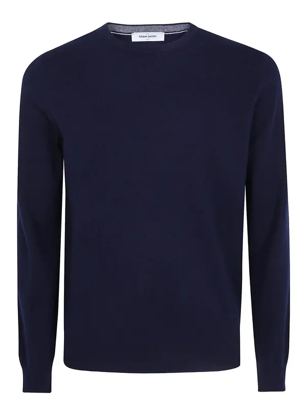 GRAN SASSO Wool Cashmere Blend Turtle Neck Sweater - Blue