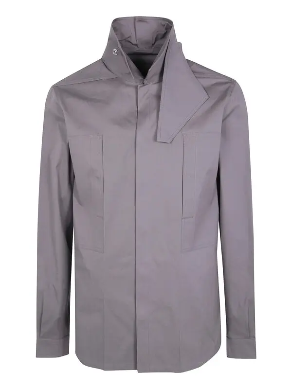 Rick Owens Cotton Blend Shirt Jacket - Gray