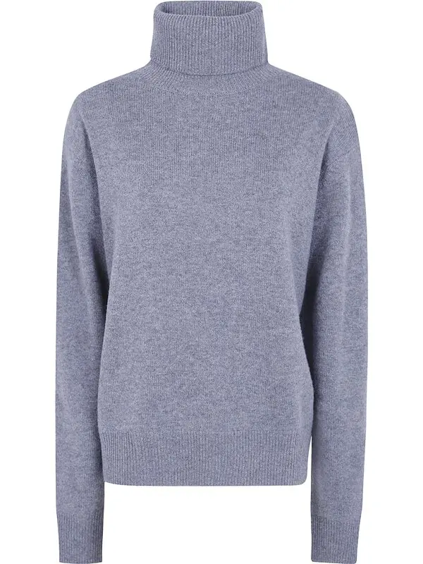 THE FRANKIE SHOP Padded Knit Turtleneck Sweater - Gray