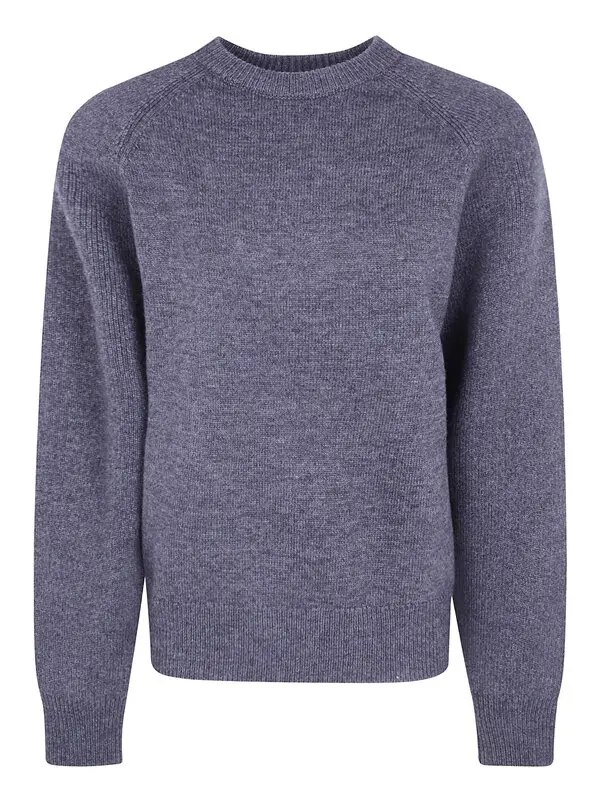 THE FRANKIE SHOP Padded Wool Crewneck Sweater - Gray