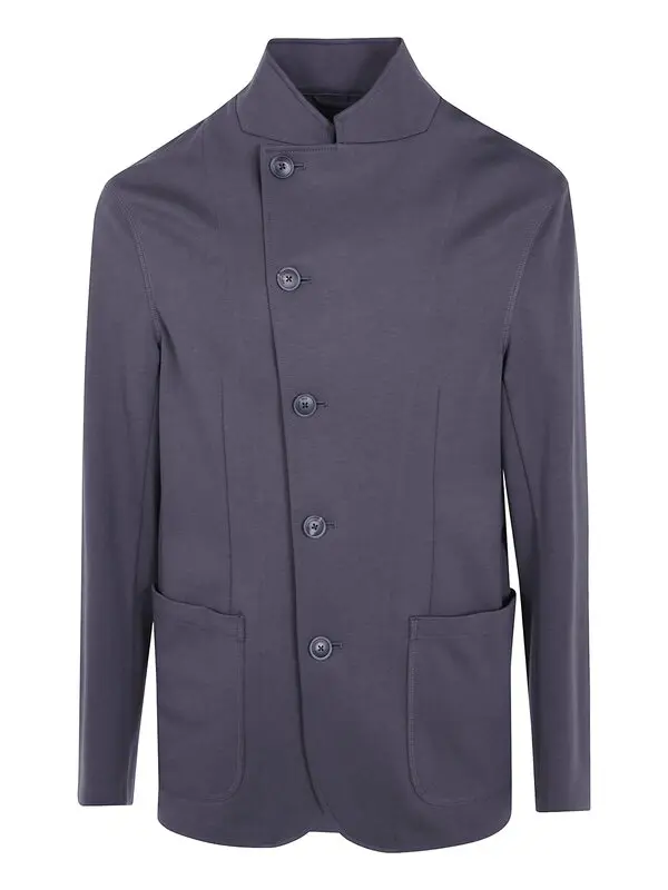 Emporio Armani Double-breasted Front Pocket Blazer - Gray