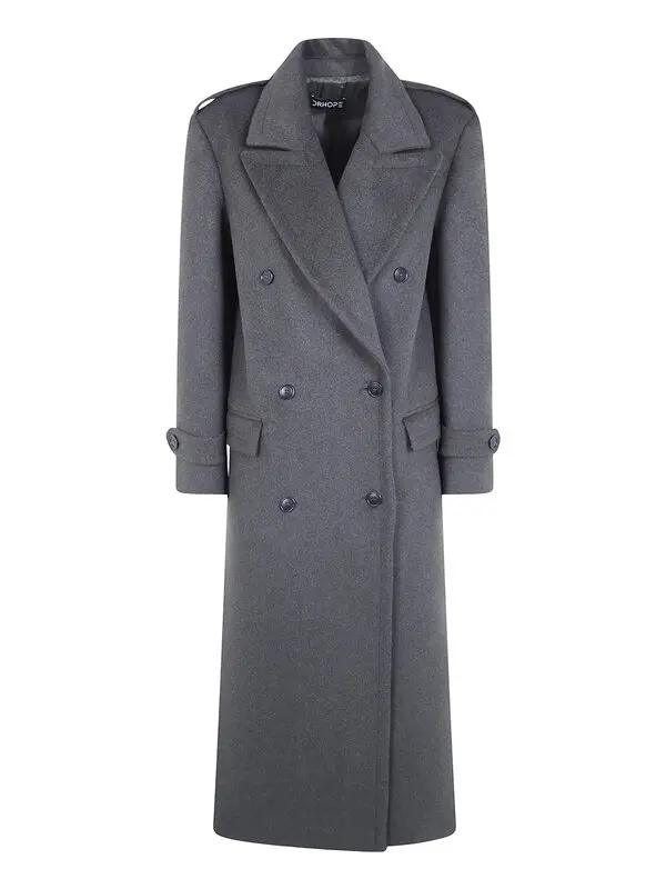 DRHOPE Double Breasted Maxi Coat - Green
