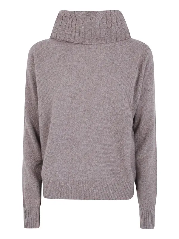 D.exterior Cashmere Hooded Turtleneck Sweater - Brown
