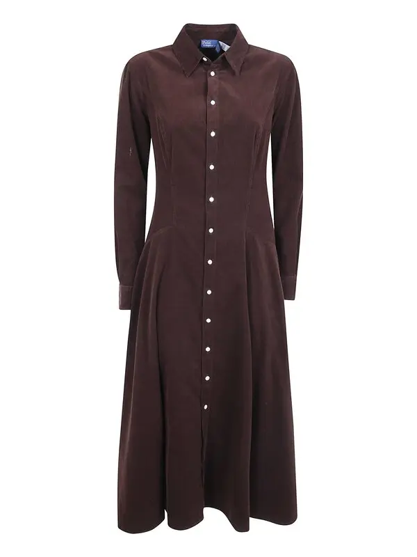 Polo Ralph Lauren Button Front Dress - Brown