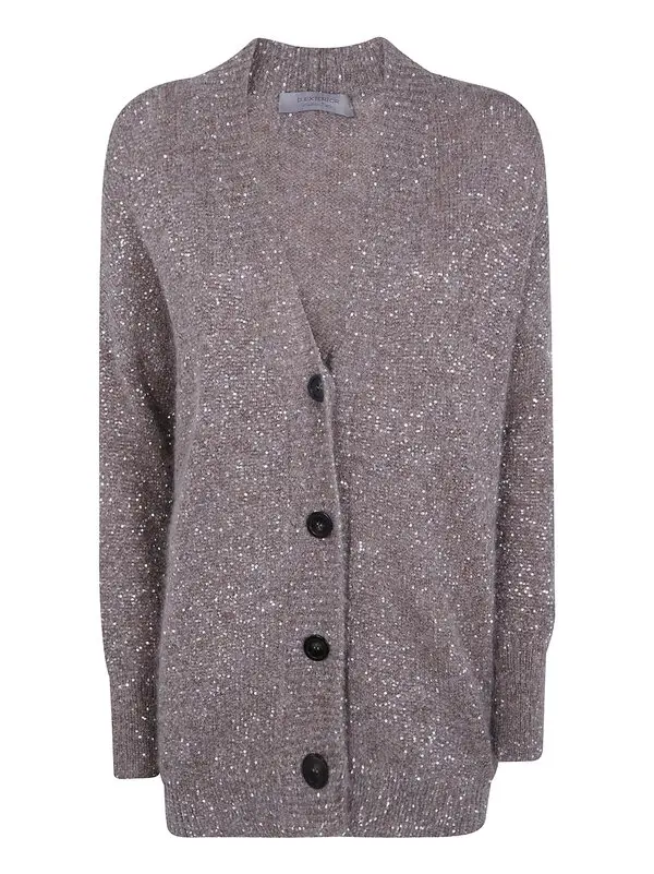D.exterior Embellished Alpaca Blend Cardigan - Brown