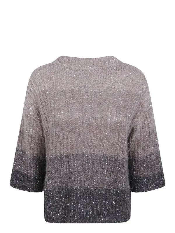 D.exterior Sweater Short Sleeves "crystals Degrade - Brown
