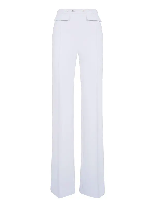 Elisabetta Franchi Ivory Pleated Trousers - White