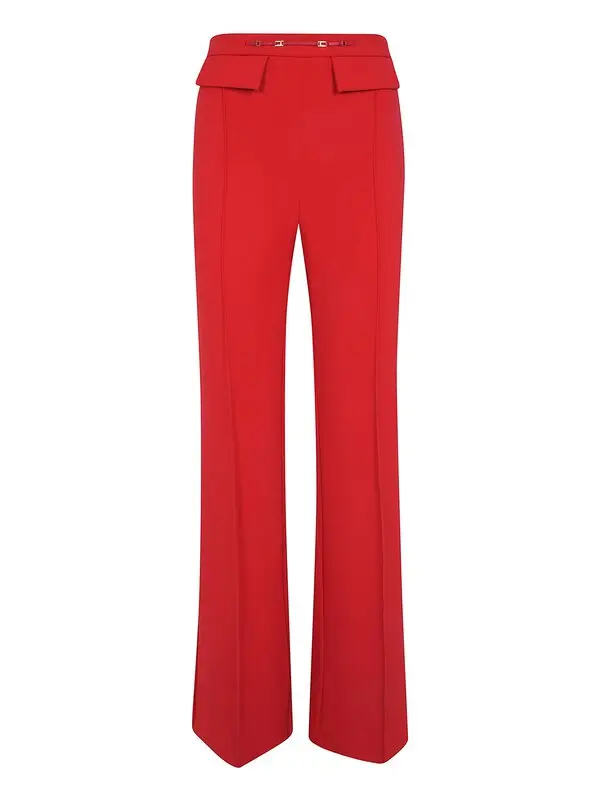 Elisabetta Franchi Tailored Wide Leg Trousers - Red