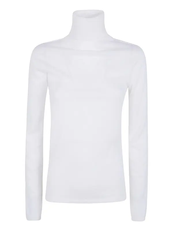 D.exterior Merino Wool Turtleneck - White