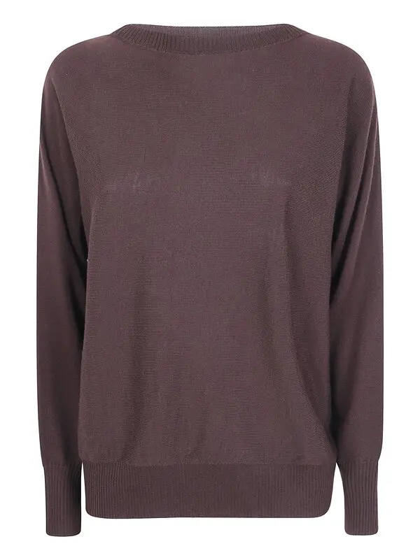 D.exterior Merino Wool Oversized Sweater - Brown