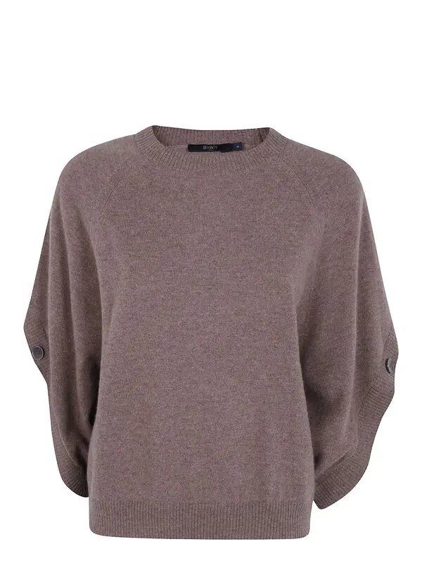 Seventy Wool Cashmere Blend Cape Sweater - Brown