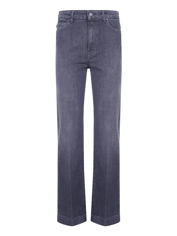 CIGALA'S High Waist Flared Leg Jeans - Black