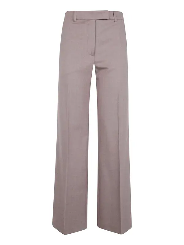 Seventy Wool Wide Leg Trousers - Brown