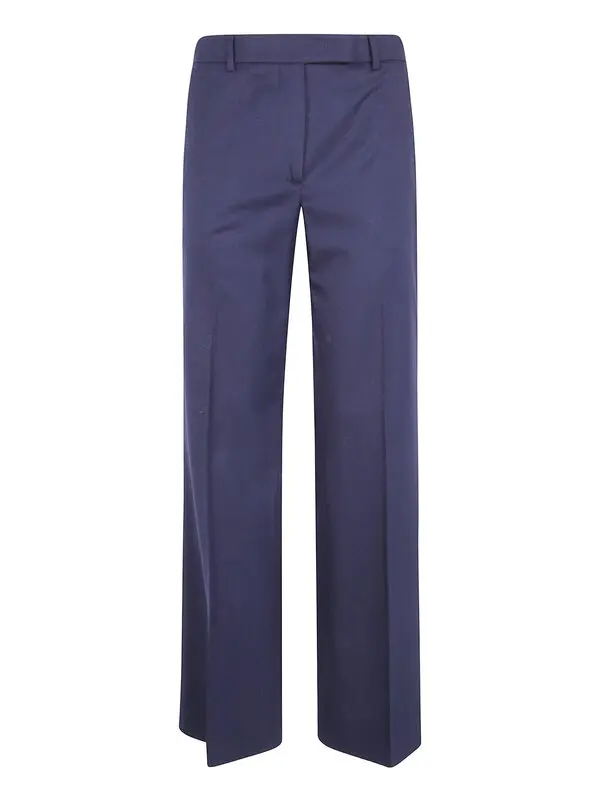 Seventy Wide Leg Wool Trousers - Blue
