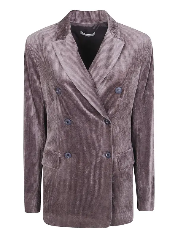 Antonelli Firenze Double Breasted Corduroy Blazer - Brown