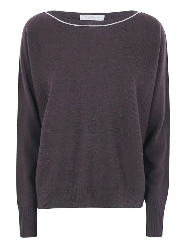 D.exterior Round Neck Merino Sweater - Brown