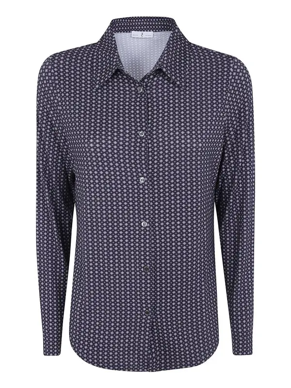 WHYCI Geometric Print Viscose Shirt - Gray