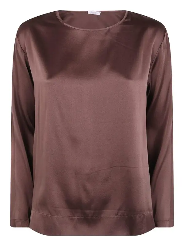 Rossopuro Long Sleeve Silk Blouse - Beige
