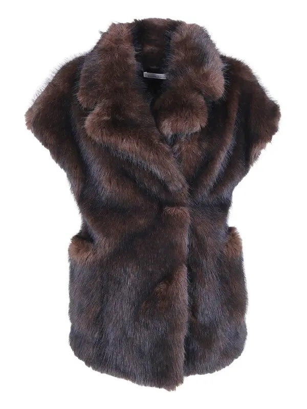 Liviana Conti Coat Fur Vest "rian - Black
